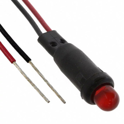 LED Panel Mount Indicator Red .250″ Hi-Dome 24V Wire Leads for sale