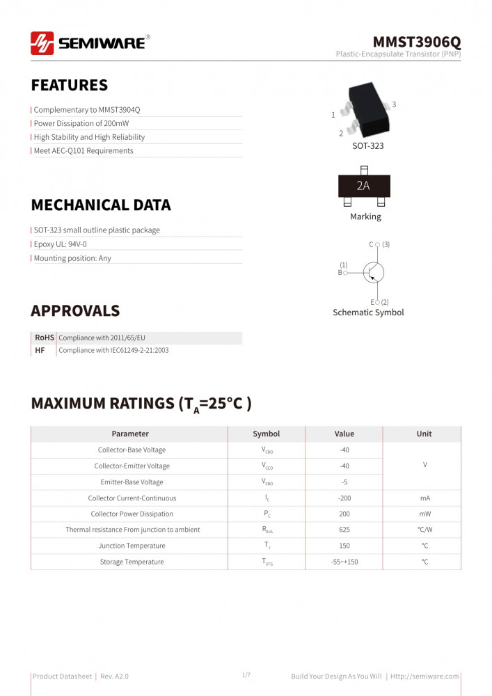 MMST3906Q datasheet page 1