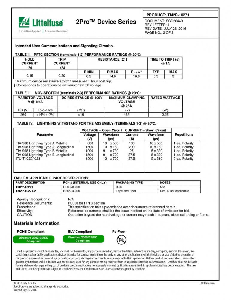 TM2P-10271-2 technical specification page 2