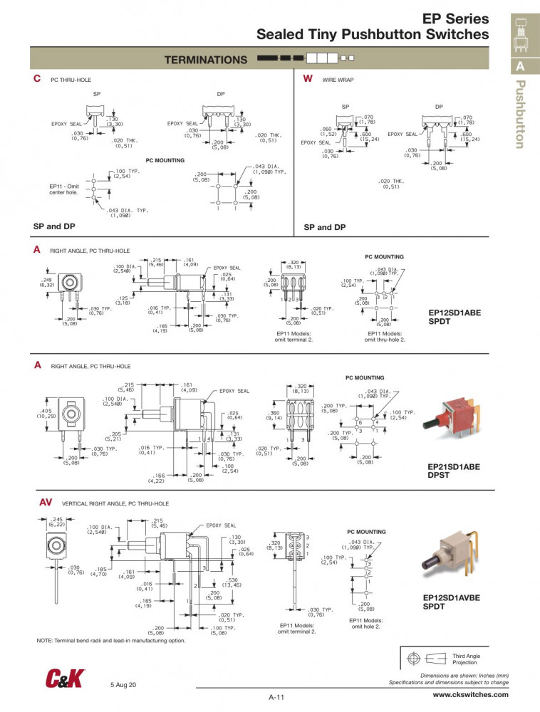 C&K EP Series datasheet page 3