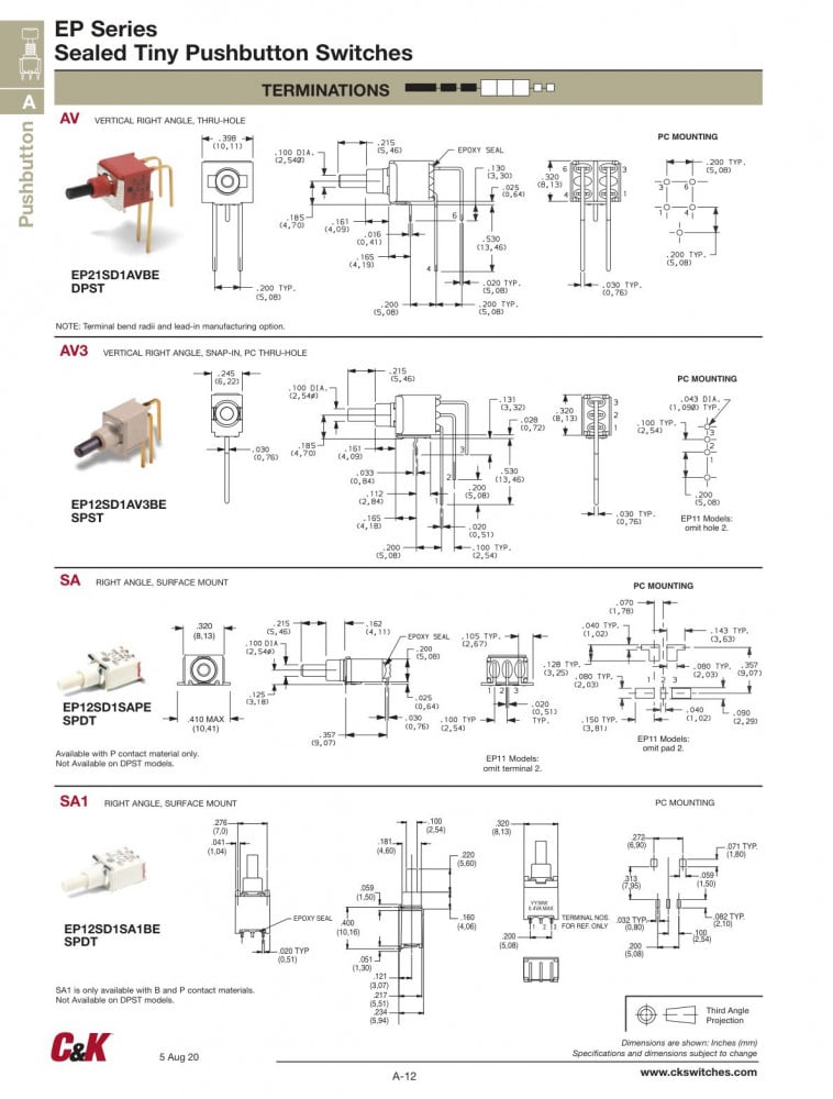 C&K EP Series datasheet page 4