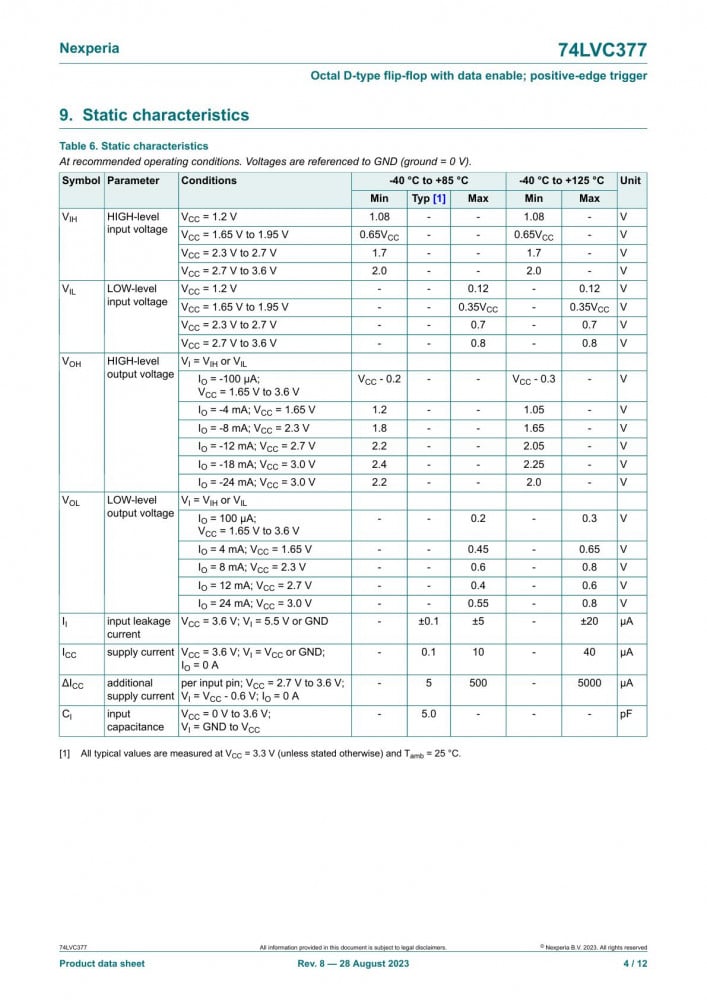74LVC377 datasheet page 4