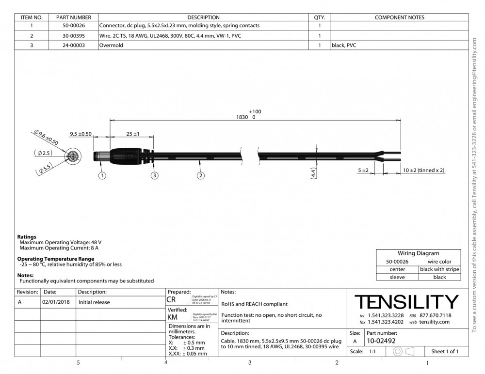 Tensility International 10-02492 product drawing