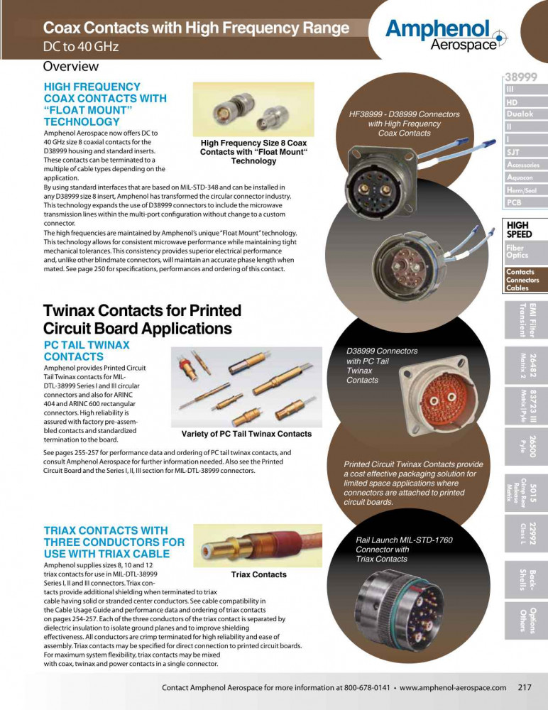 Amphenol high-frequency contacts catalog page 6