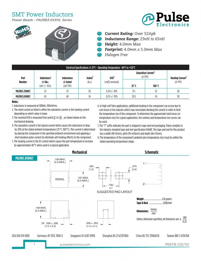 PA2983.650HLT technical document page 1