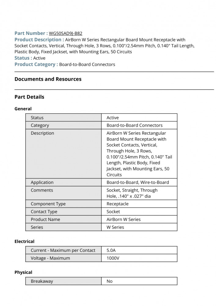 WG50SAD9J-B82 technical document preview, page 1