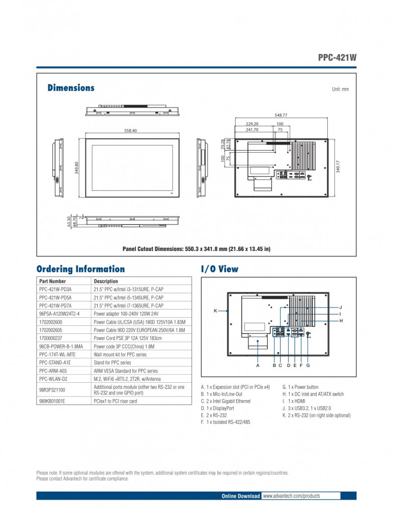 PPC-421W technical document page 2