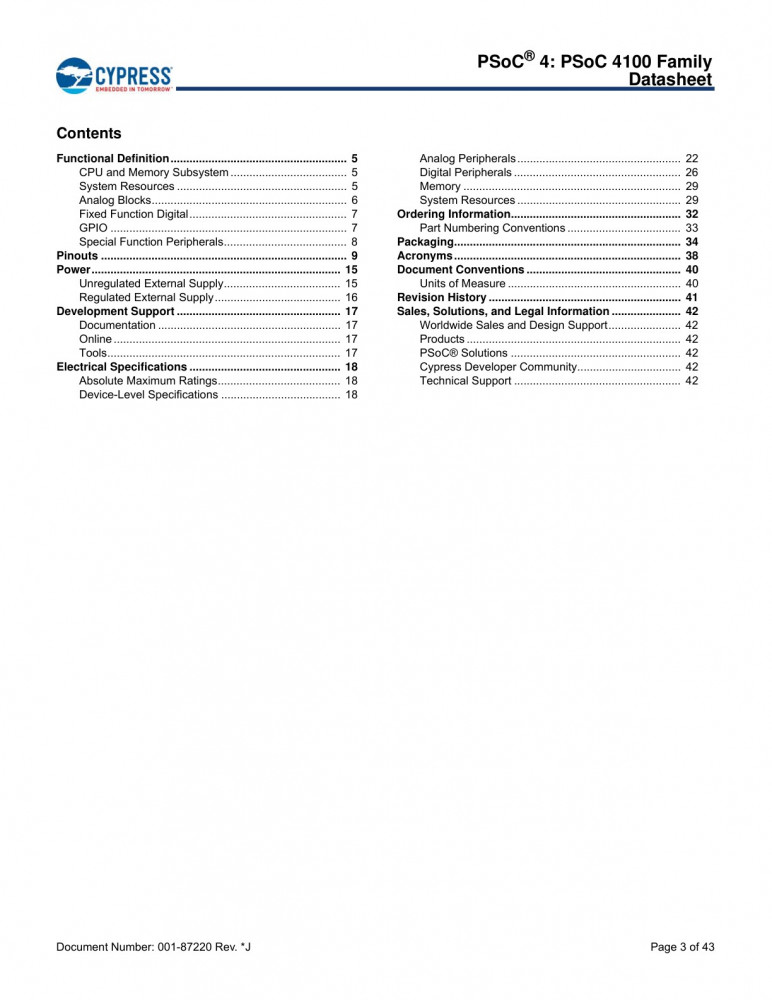 CY8C4125LQI-483 document page 3