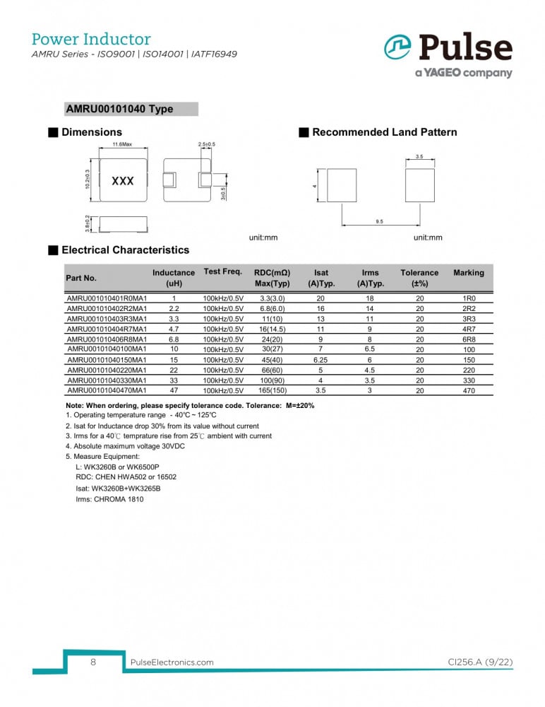 Chilisin AMRU datasheet page 8