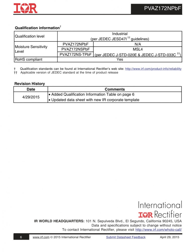 PVAZ172 datasheet page 6