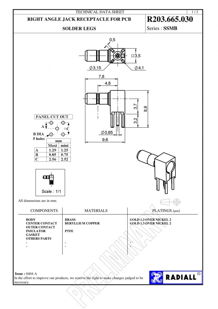 R203665030 technical drawing, page 1