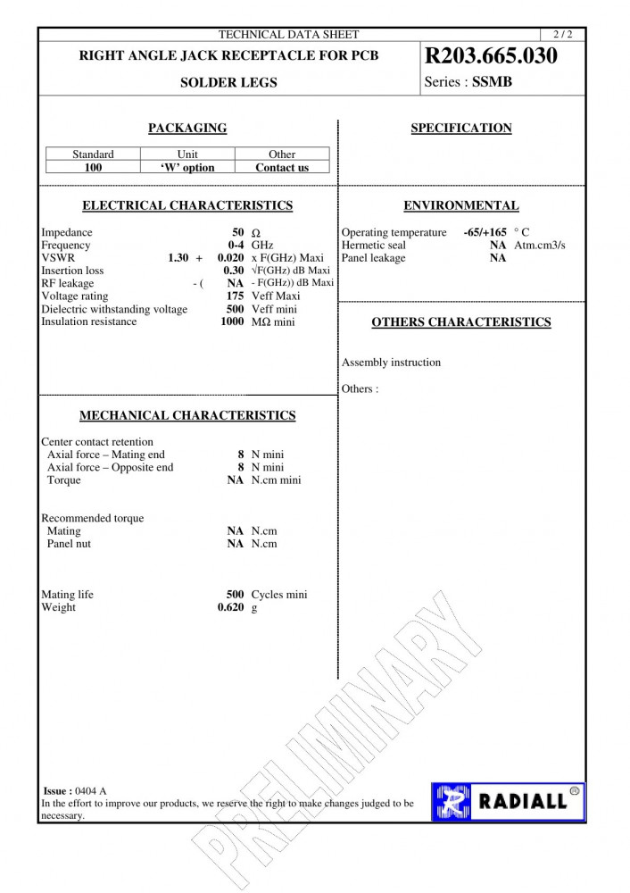 R203665030 technical data, page 2