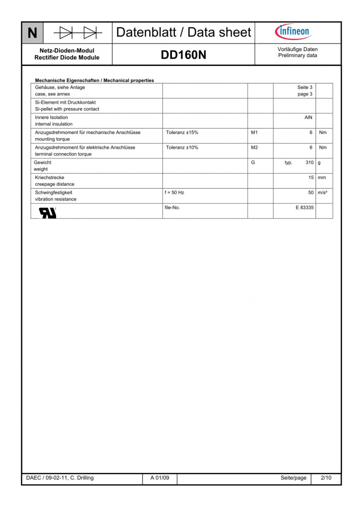 DD160N22K datasheet page 2