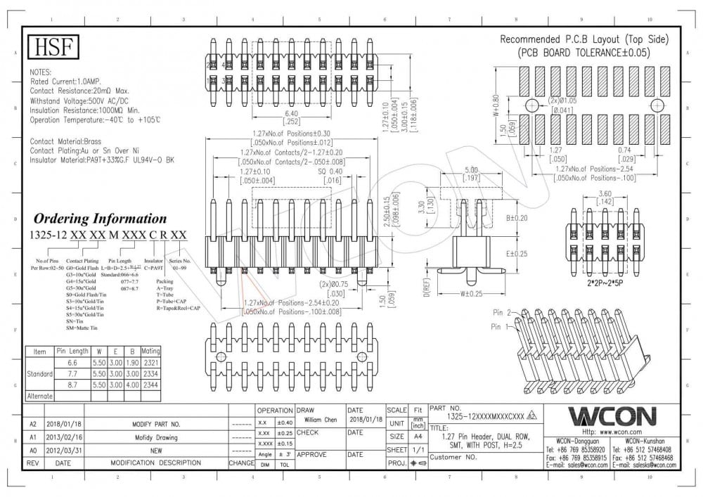 Wcon 1325-1210G0M063CR02 technical drawing