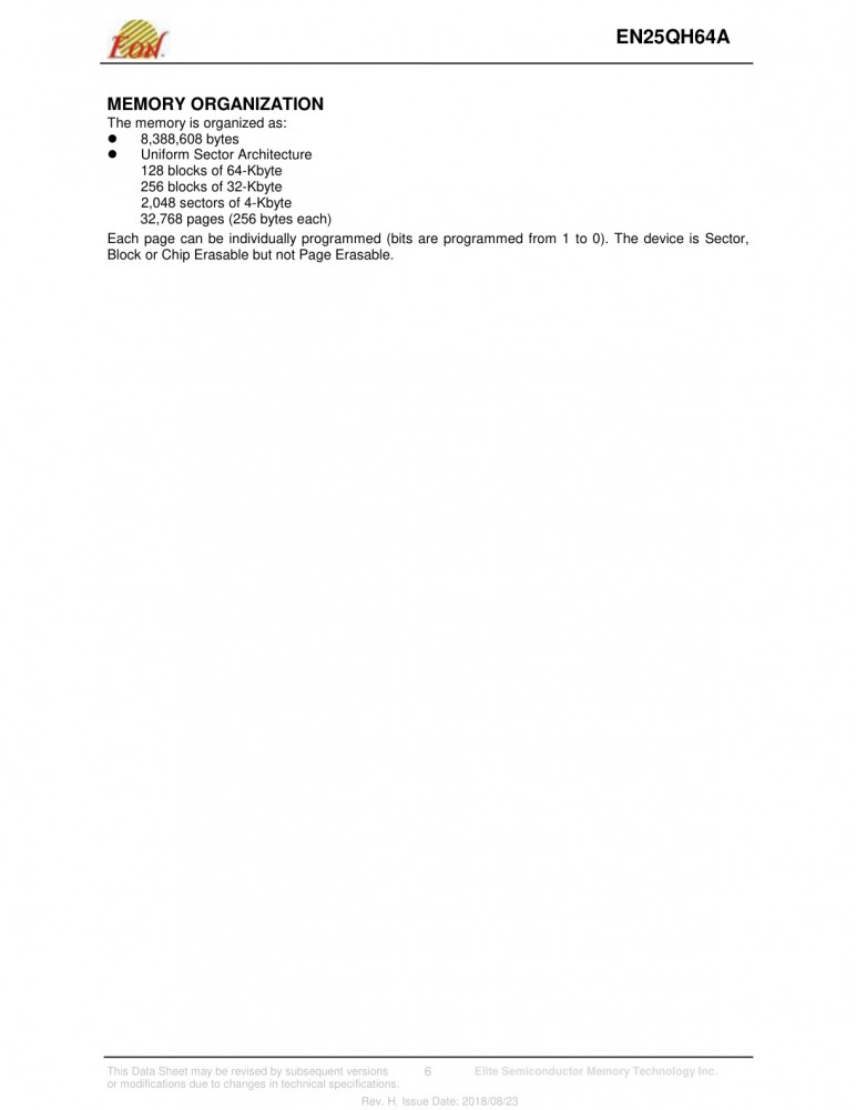 EN25QH64A datasheet page 6