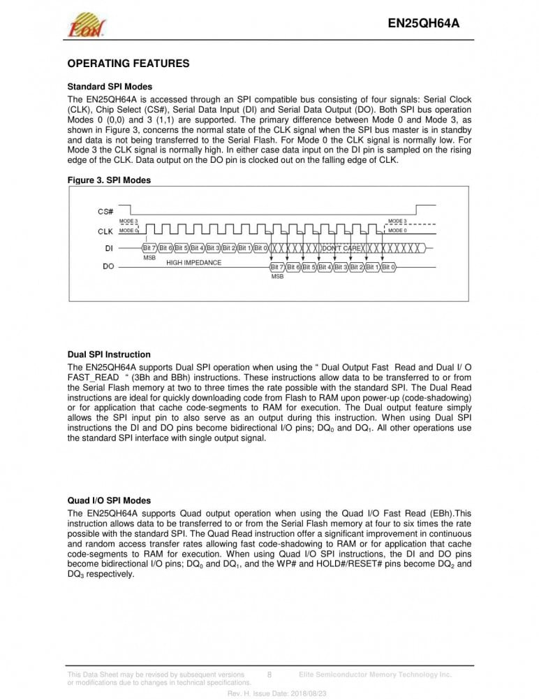 EN25QH64A datasheet page 8