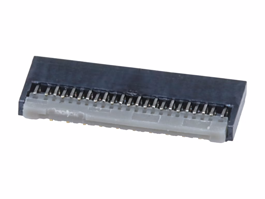 Easy-On Back Flip FPC Connector, 0.30mm Pitch, Right-Angle, Surface Mount, Dual Contact Style, 0.95mm Height, 39 Circuits