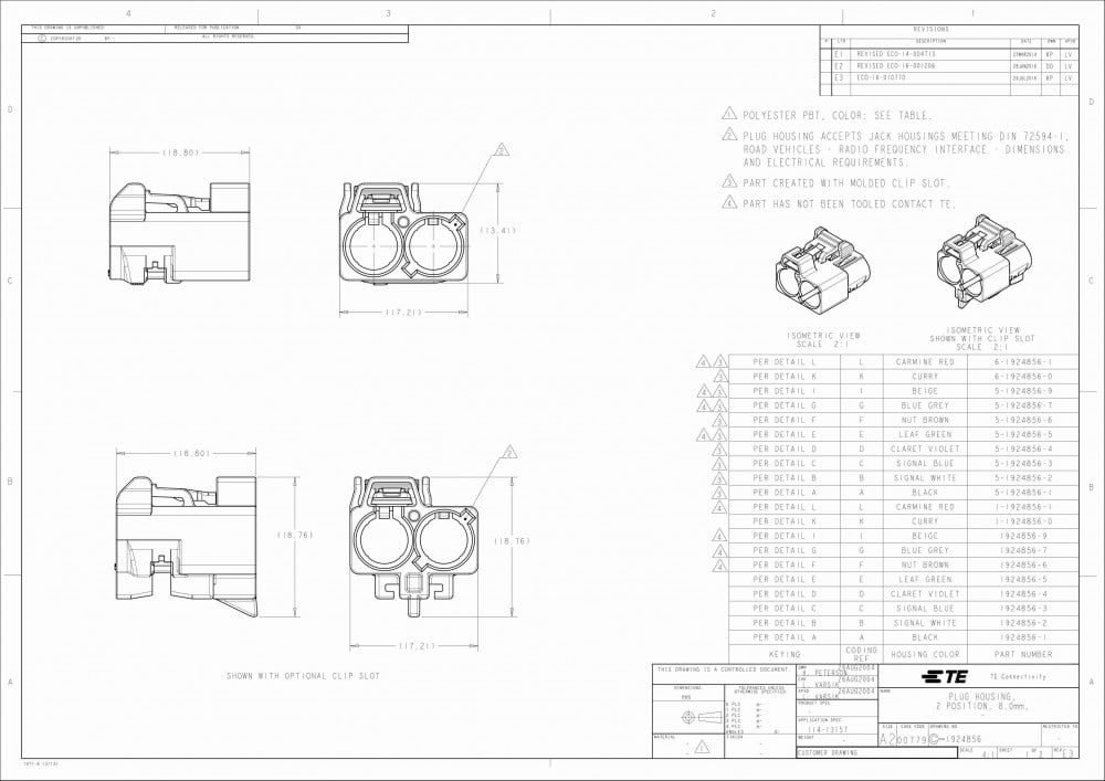 TE Connectivity 1924856 customer drawing page 1