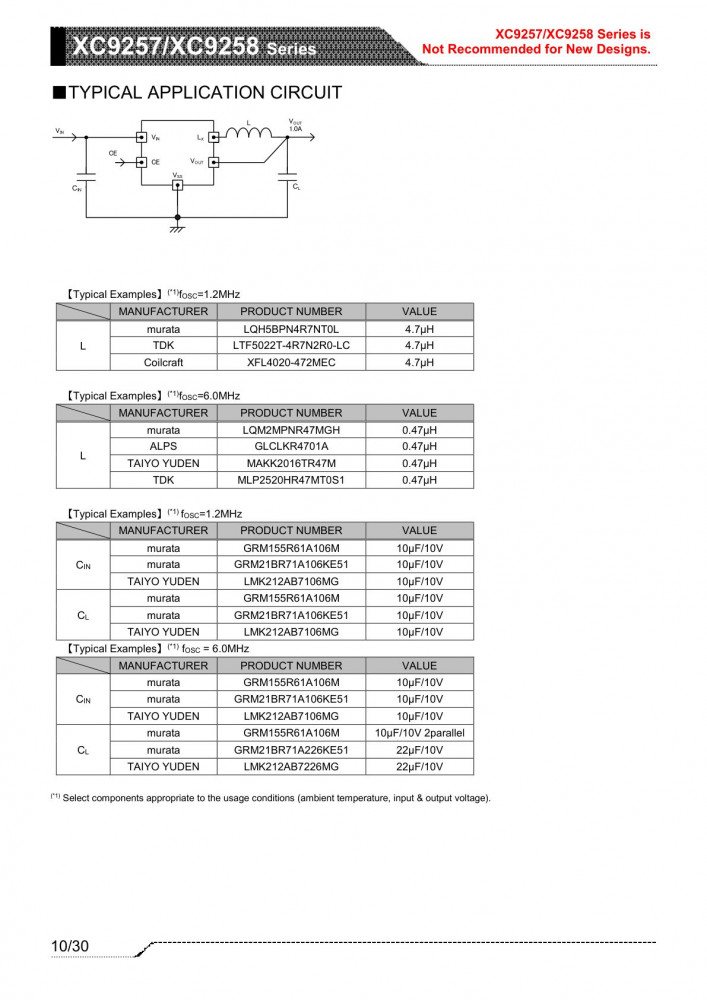 XC9258 datasheet page 10