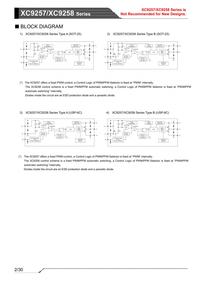 XC9258 datasheet page 2