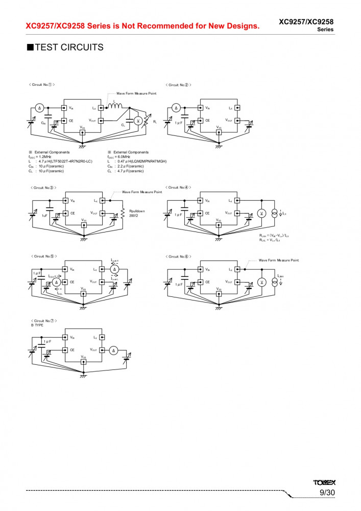 XC9258 datasheet page 9