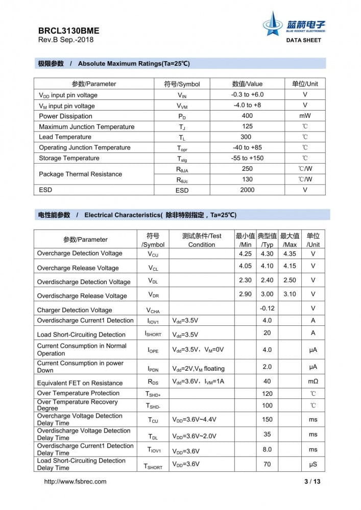 BRCL3130BME datasheet page 3