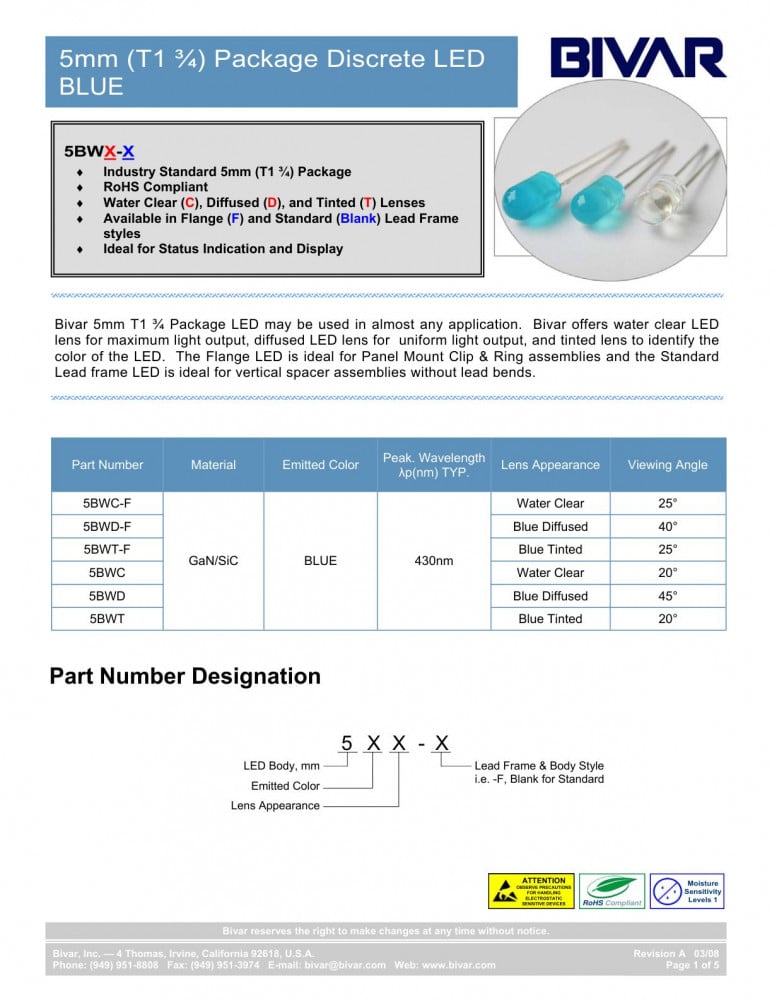 BIVAR 5BWC datasheet page 1