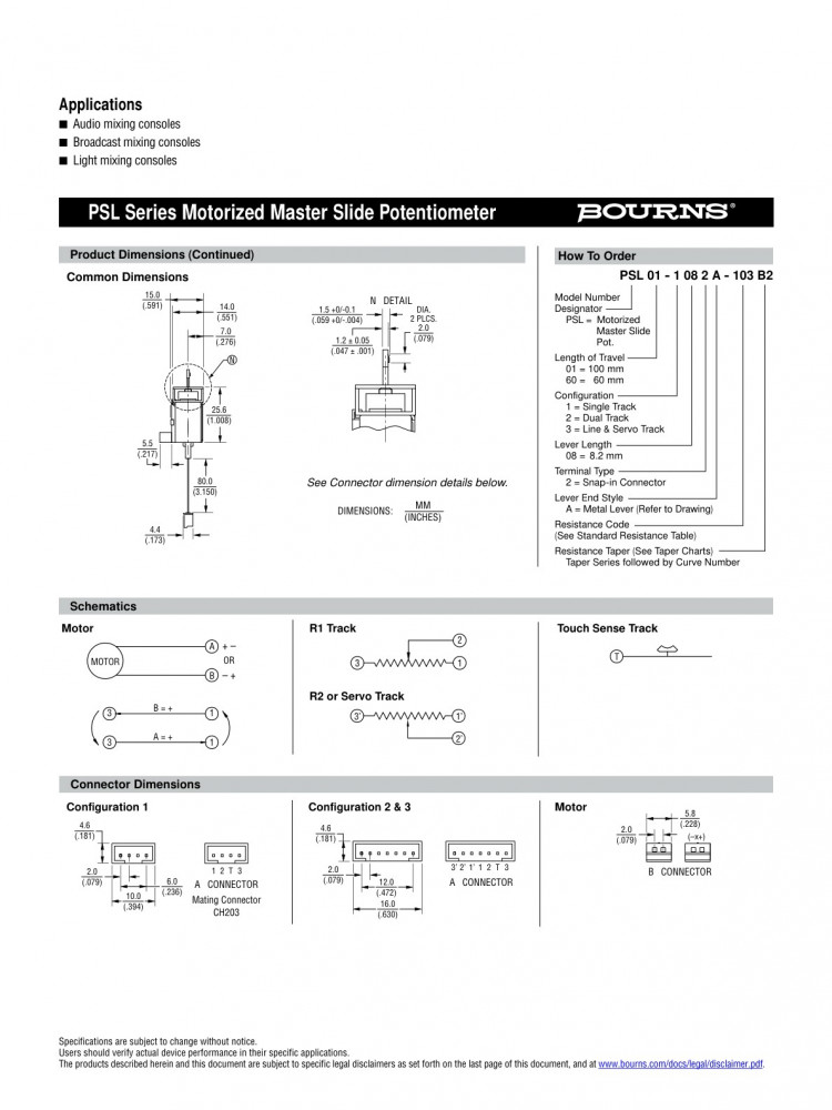 BOURNS PSL series datasheet page 2