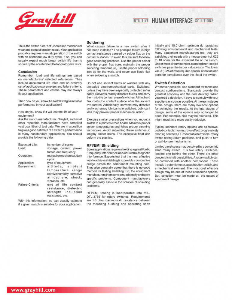 Grayhill Series 56 technical document page 8
