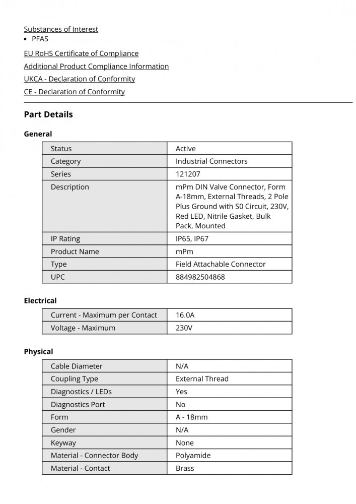 Molex DIN valve connector Series S28 packaging specification page 2