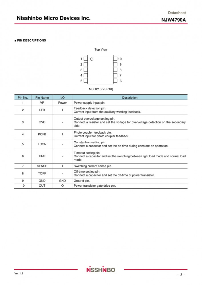 NJW4790A datasheet page 3