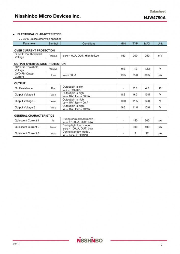 NJW4790A datasheet page 7