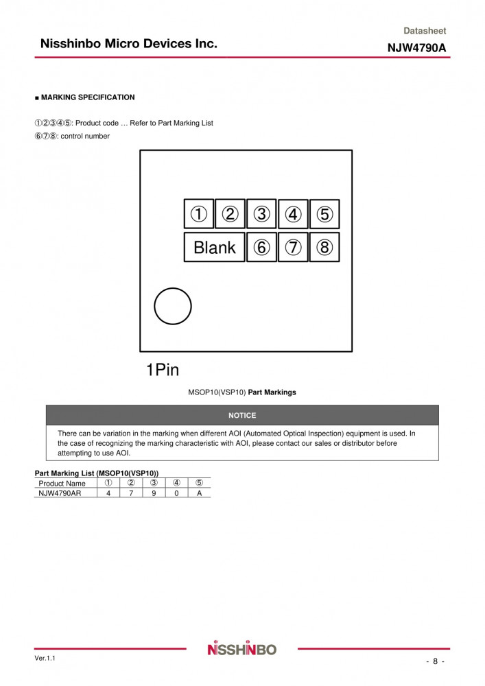NJW4790A datasheet page 8