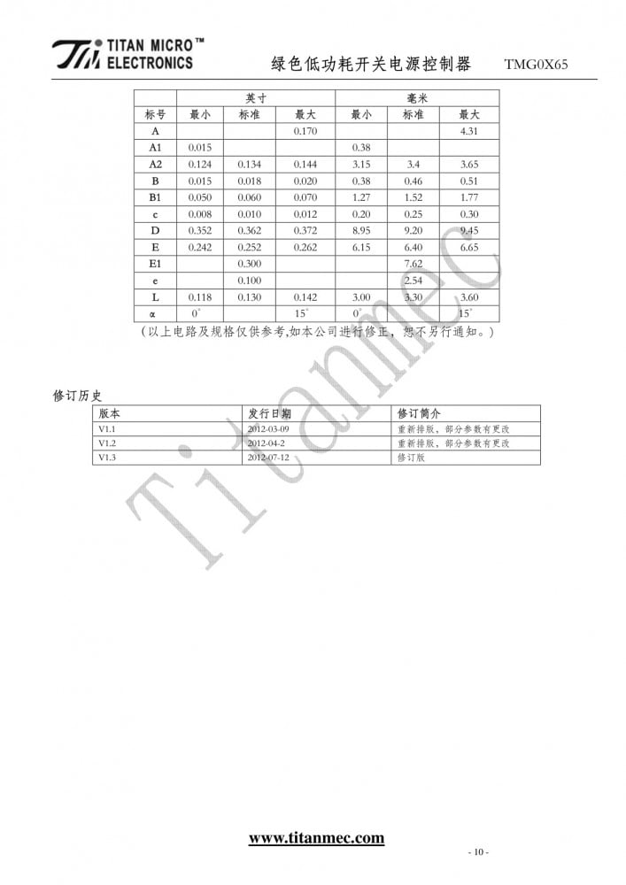 TMG0321 datasheet page 10