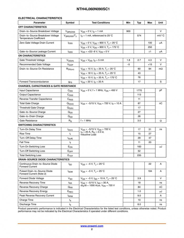 NTH4L060N090SC1 datasheet page 2