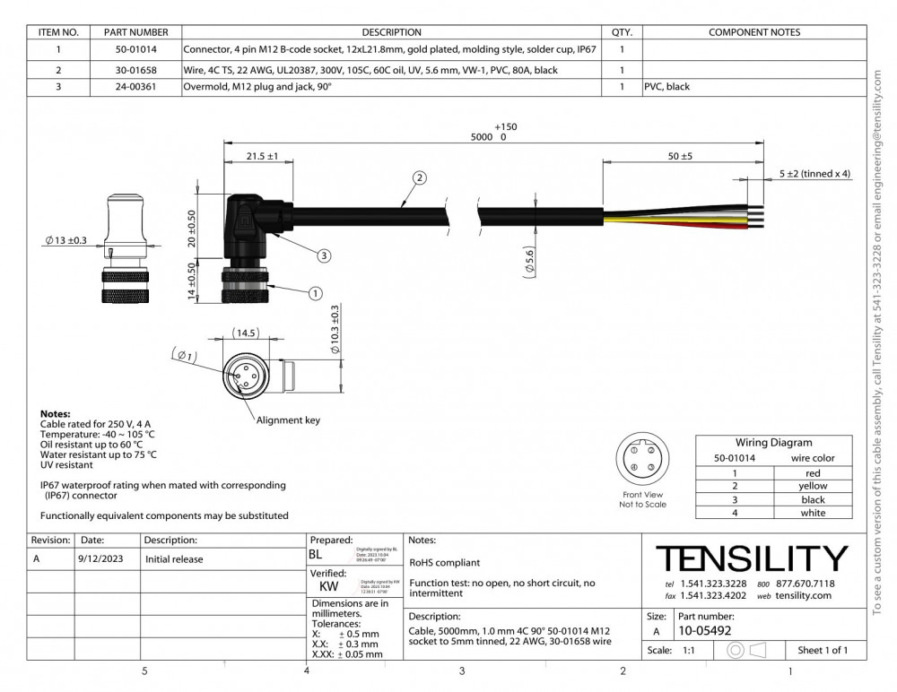 Tensility International 10-05492 product drawing