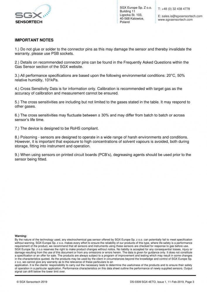 SGX-4ETO datasheet page 3