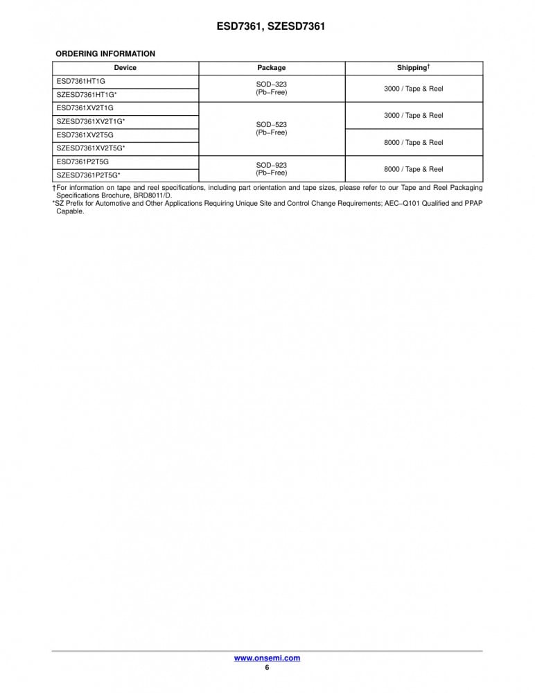 ESD7361HT1G datasheet page 6