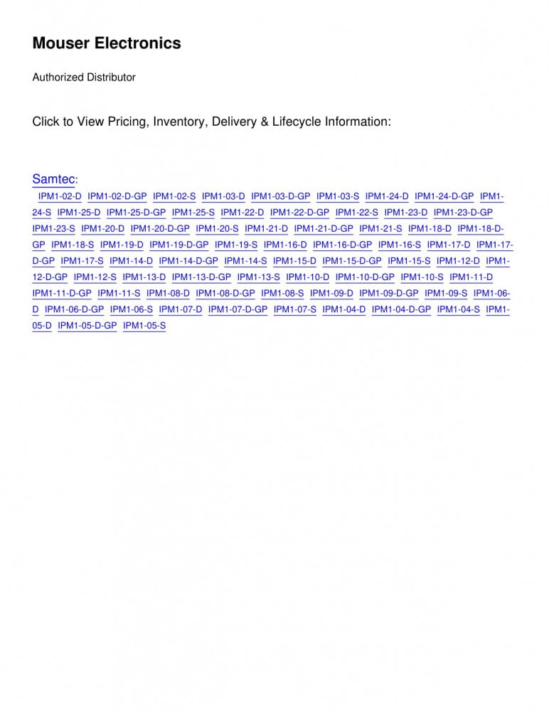 Samtec IPM1 miniMATE catalog page 2