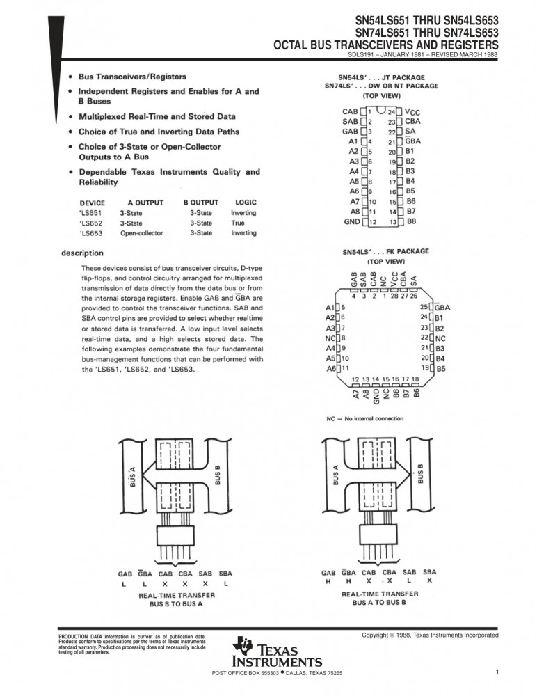 74LS652NS technical document page 2