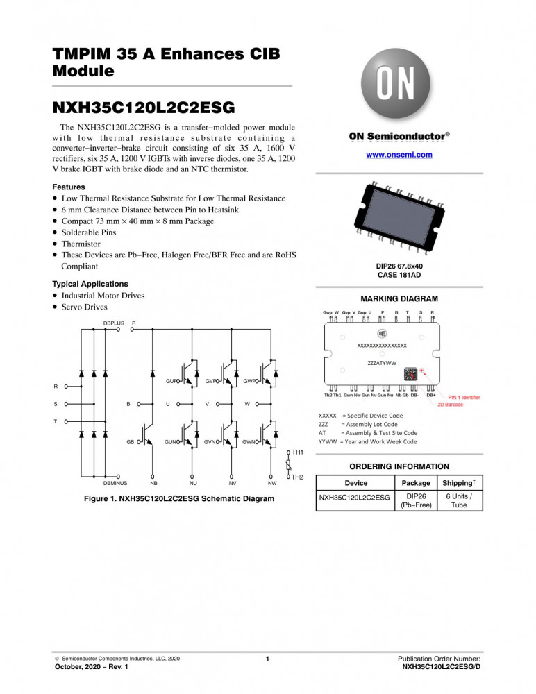 NXH35C120L2C2ESG datasheet page 1