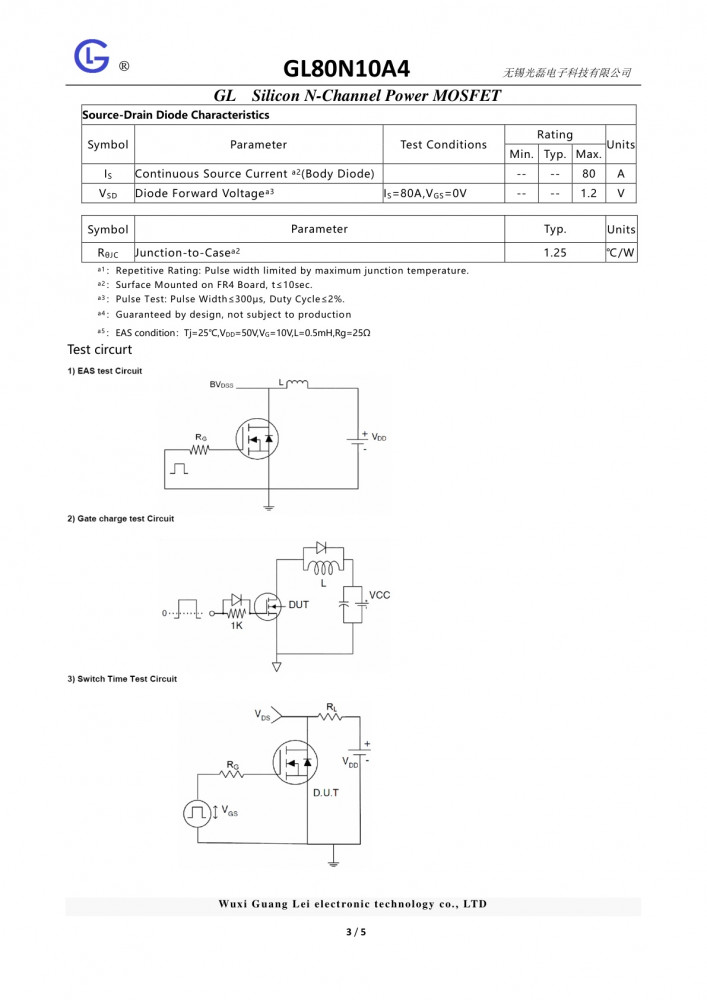GL80N10A4 datasheet page 3