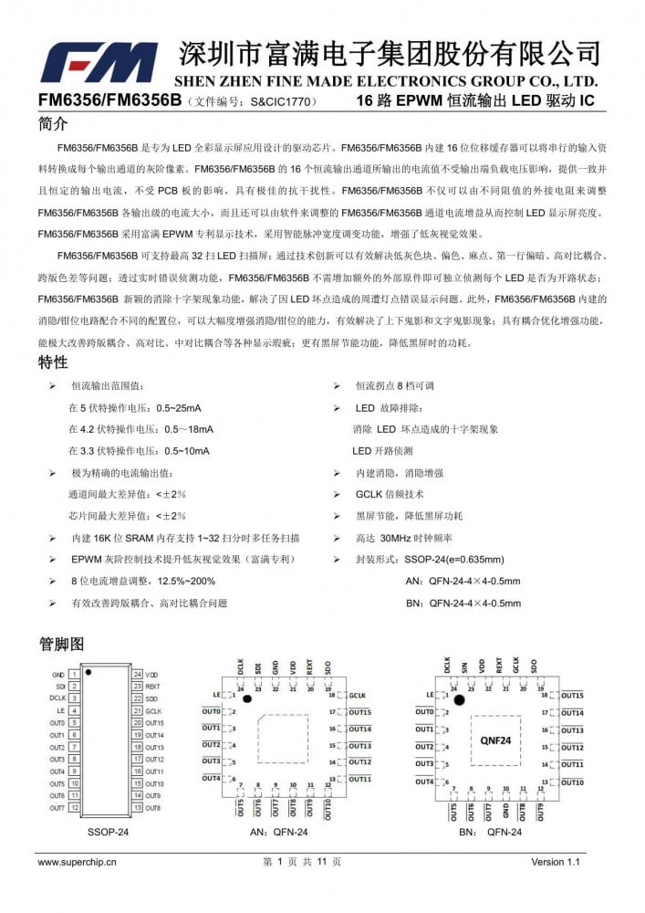 FM6356 datasheet page 1