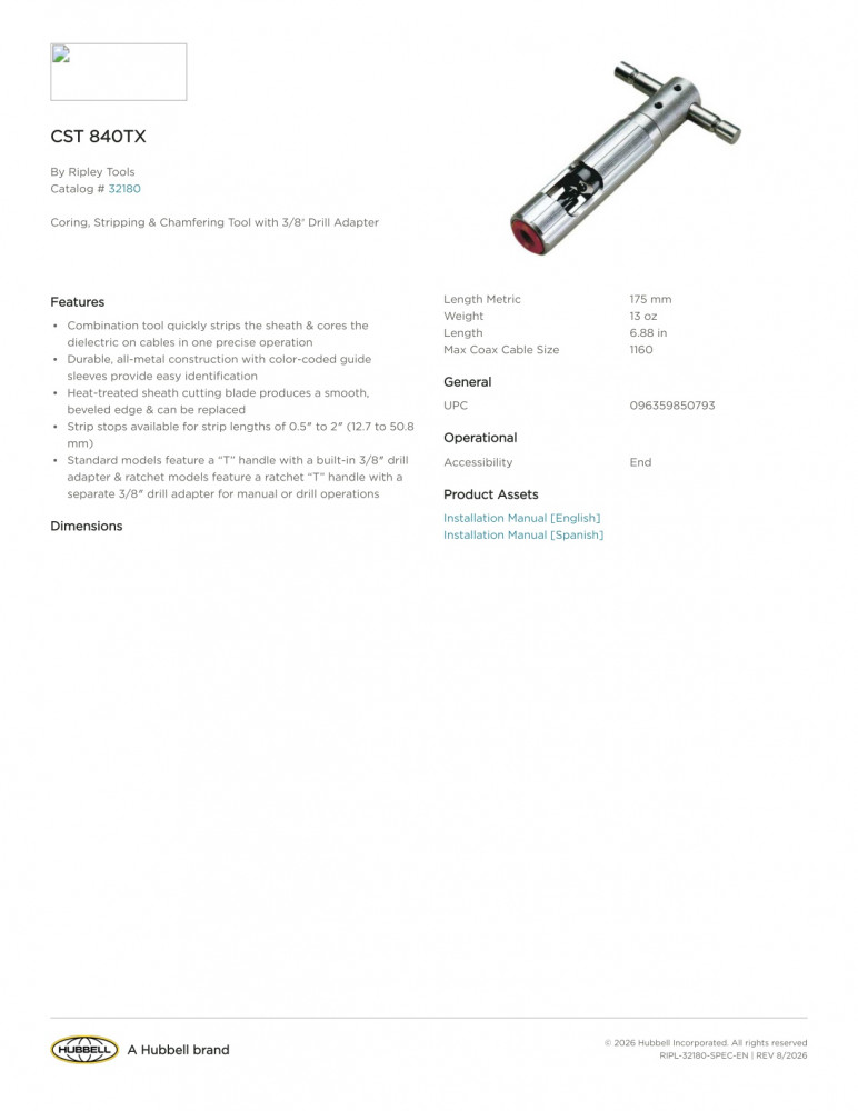 CST 840TX technical document preview