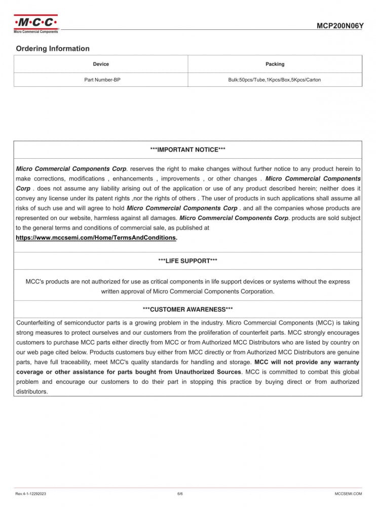 MCP200N06Y-BP datasheet page 6