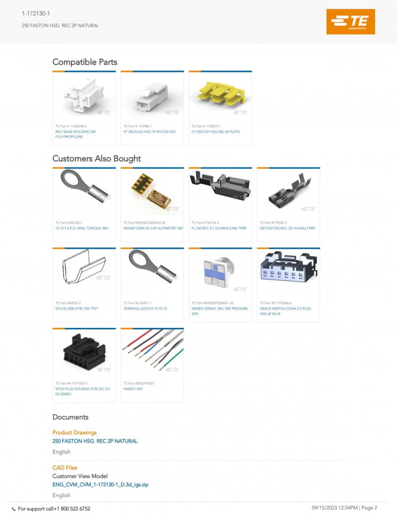 TE Connectivity 1-172130-1 technical document page 2