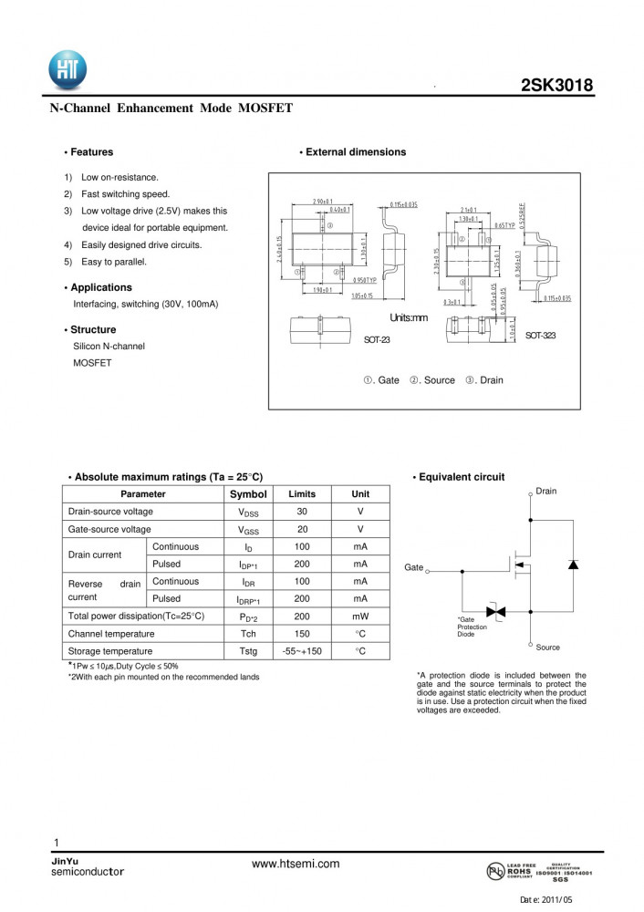 2SK3018 datasheet page 1