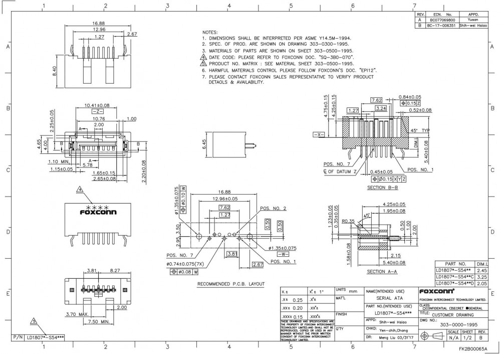 FOXCONN LD1807F-S54TD drawing page 1