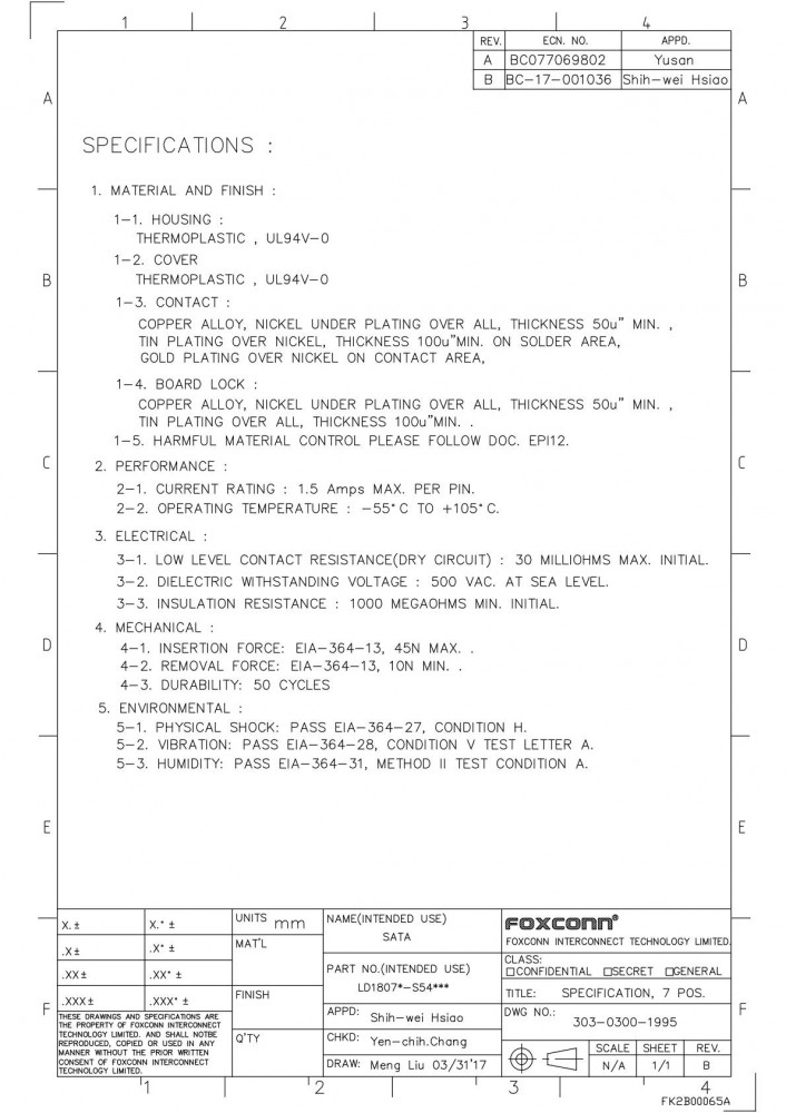 FOXCONN LD1807F-S54TD drawing page 3