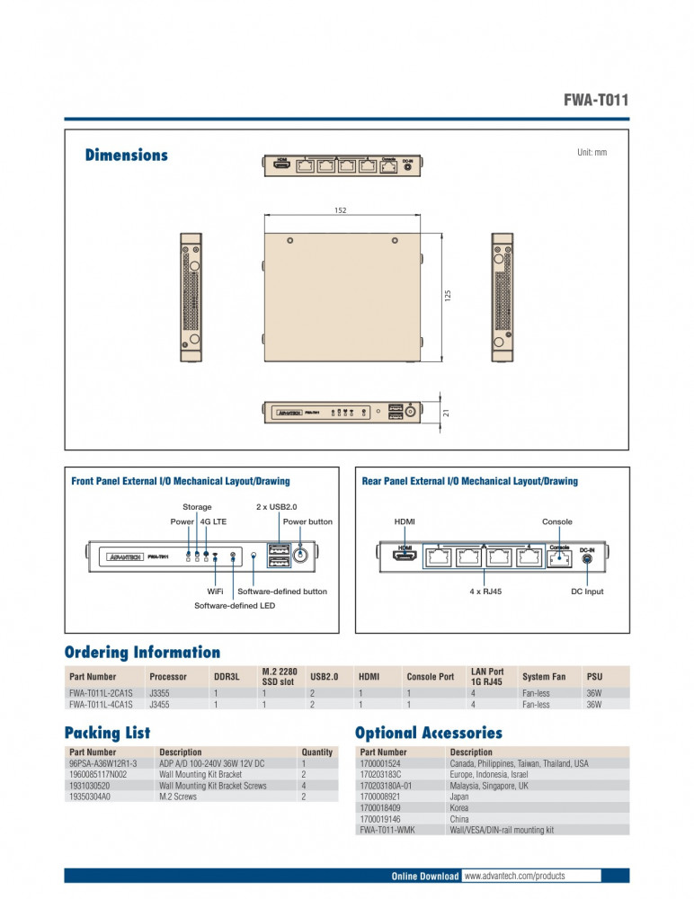 FWA-T011 product documentation page 2